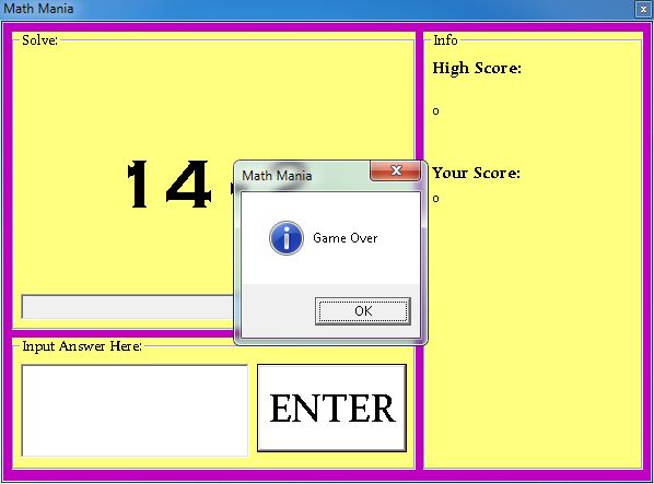 Math Mania Educational Game Sourcecodester